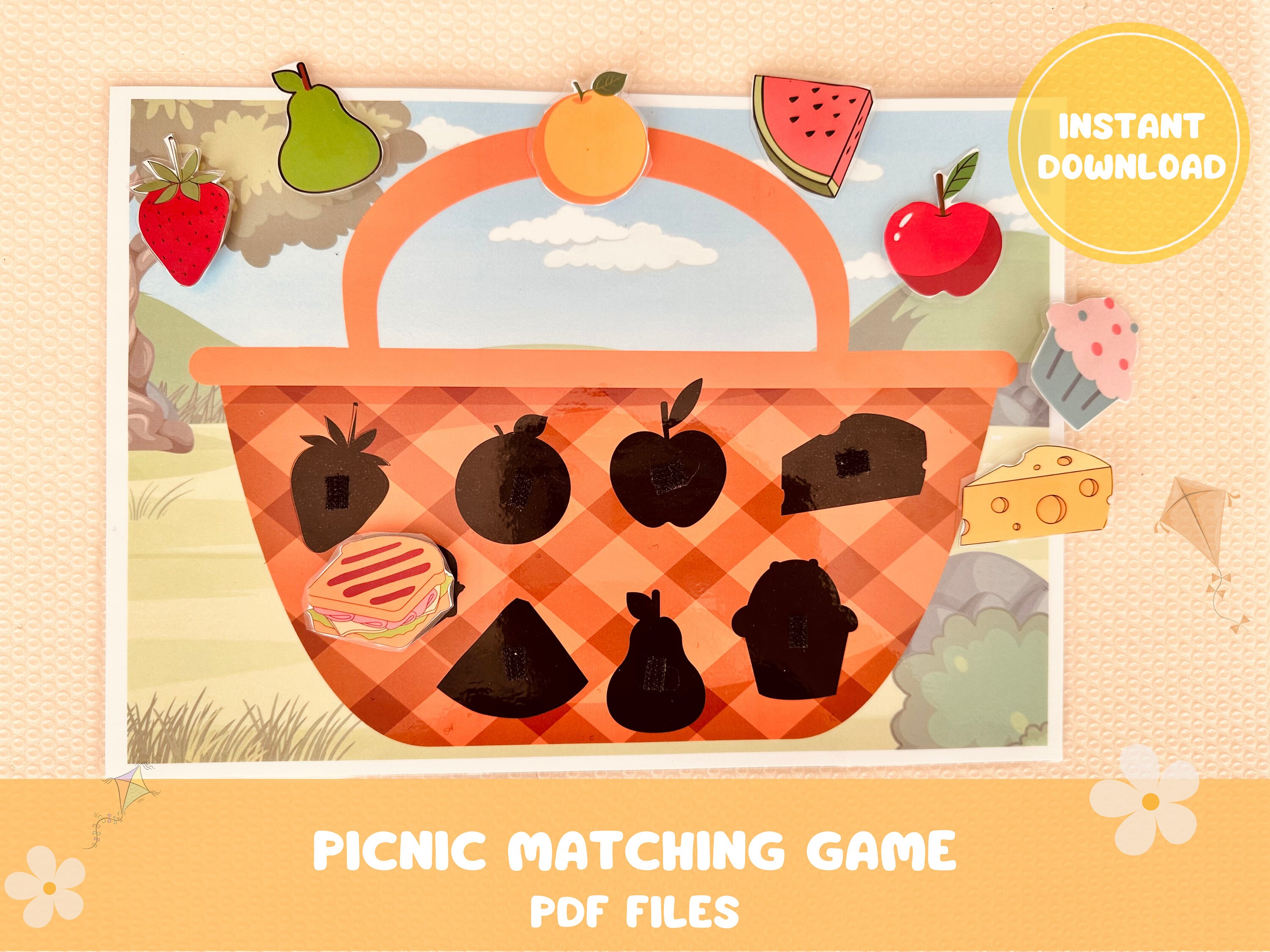 Picnic Basket Matching Game L Fruit L Healthy Snacks L Preschool ...