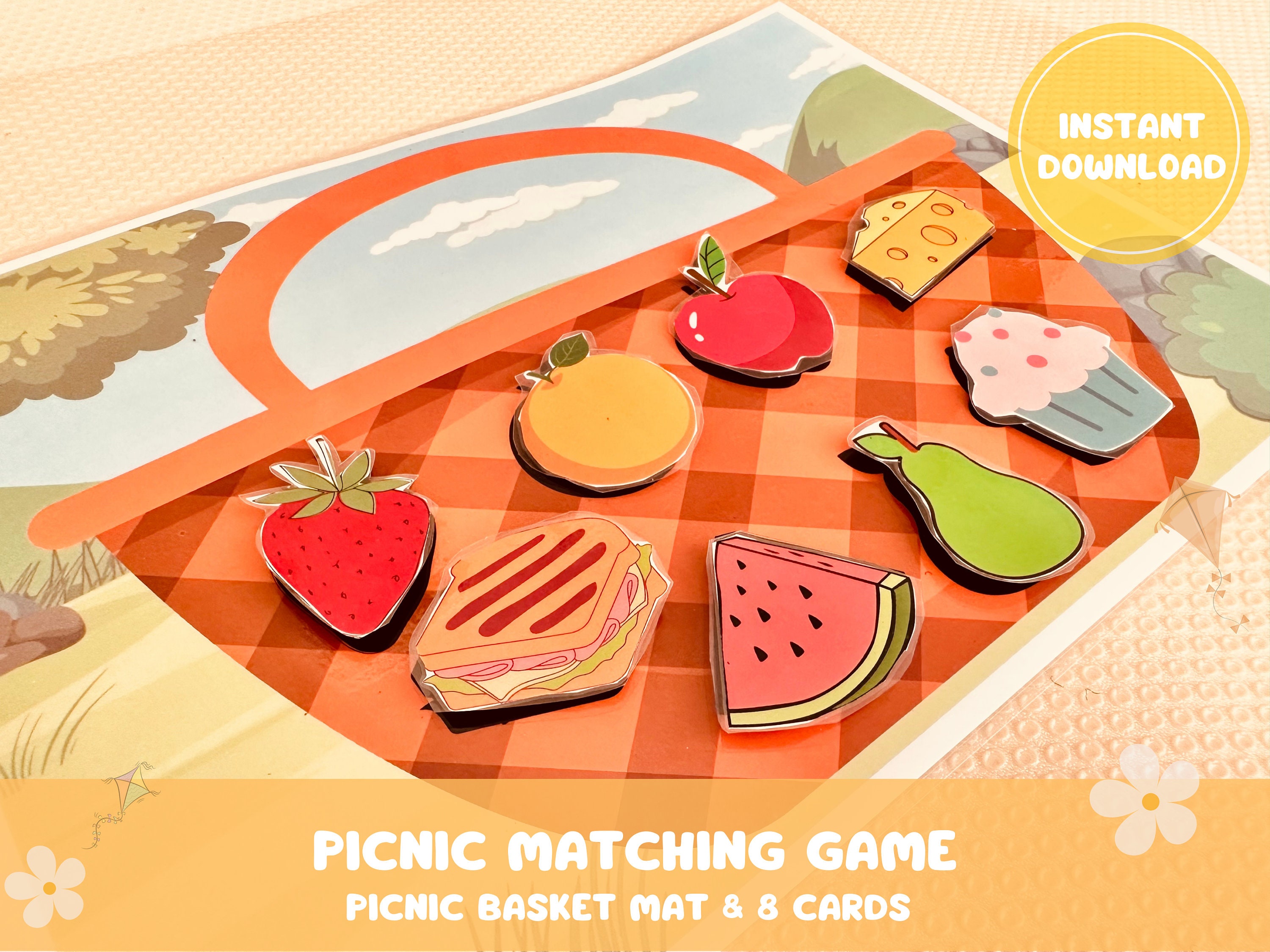 Picnic Basket Matching Game L Fruit L Healthy Snacks L Preschool ...