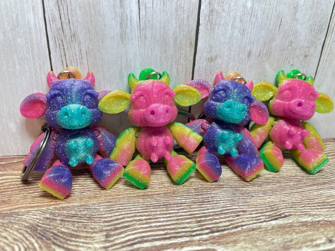 Rainbow Sparkle Moo's 5 Pack Little Moo Keychains Moo Moo Subaru Ready ...