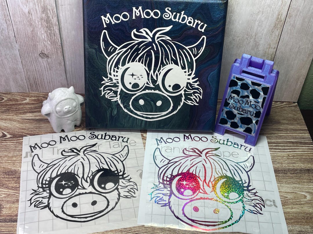 Moo Moo Subaru Decal Highland Cow With Subaru Emblem Holographic - Etsy