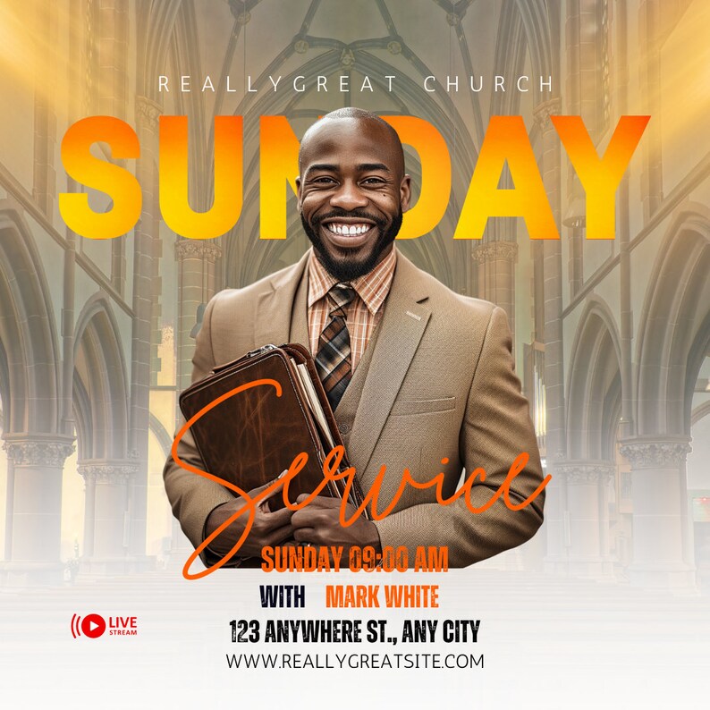 Editable Church Flyer Template | Instant Download | Canva Editable ...