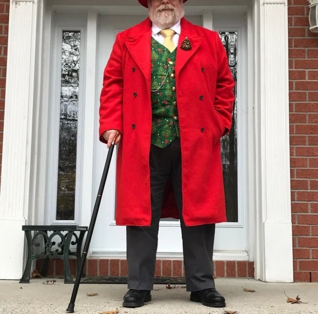 Men's Red Wool Trench Coat: Handmade Winter Long Coat - Etsy