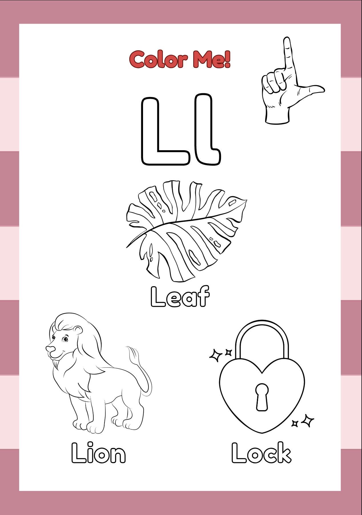 American Sign Language Alphabet Colouring Pages - Etsy