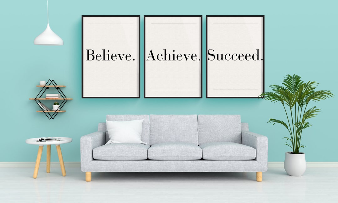 Motivational Poster Set Inspirational Wall Art Enchanted - Etsy