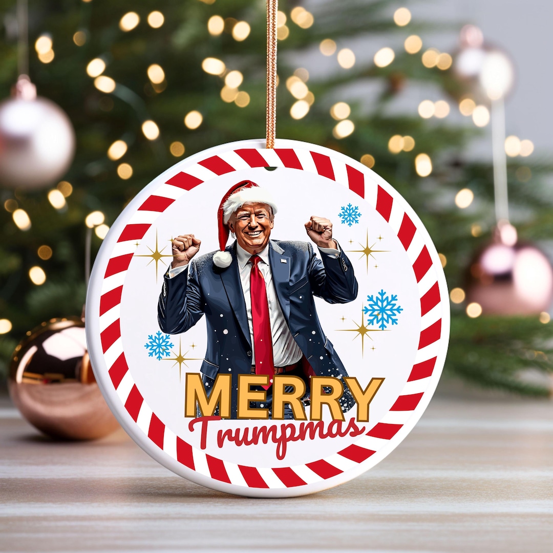 Merry Trumpmas Christmas Ornament, Festive Holiday Decoration With ...