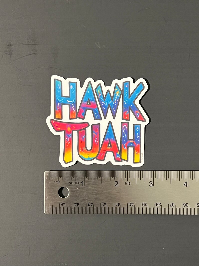 Hawk Tuah Colorful Stickers Decals, Water Resistant, PLUS Extra ...