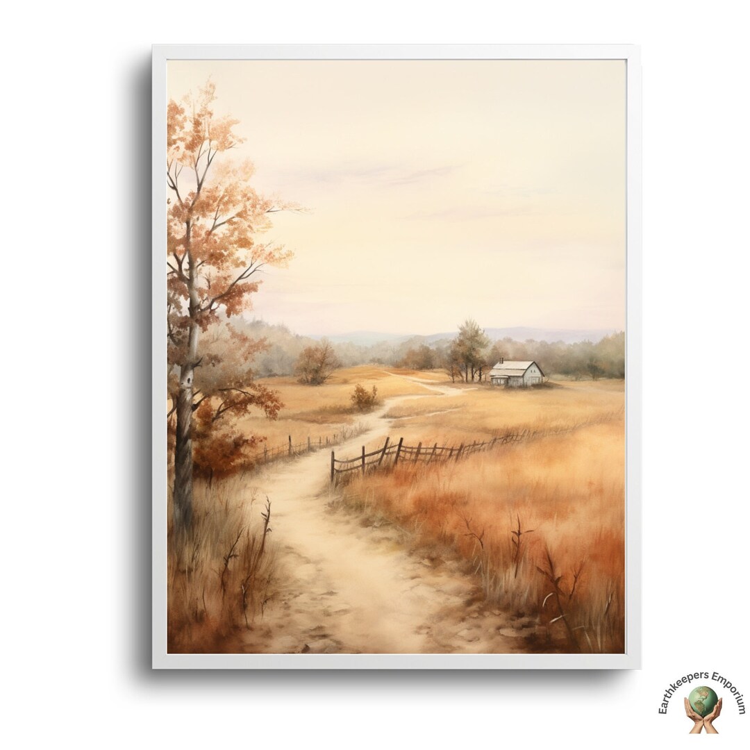 Autumn Country Road Landscape PRINTABLE Wall Art Digital - Etsy