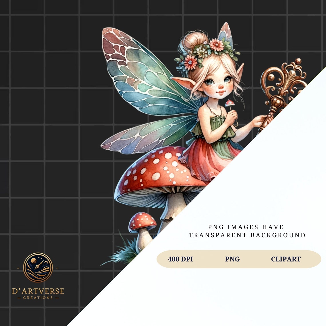 Cute Fairy Clipart Magic Fairy Png Watercolor Magic Clip Art Fairy ...