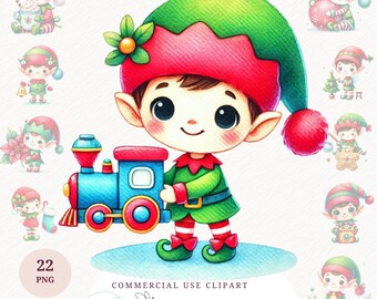33 Quirky Christmas Santa Elf Clipart Christmas Elves Clipart JPG ...