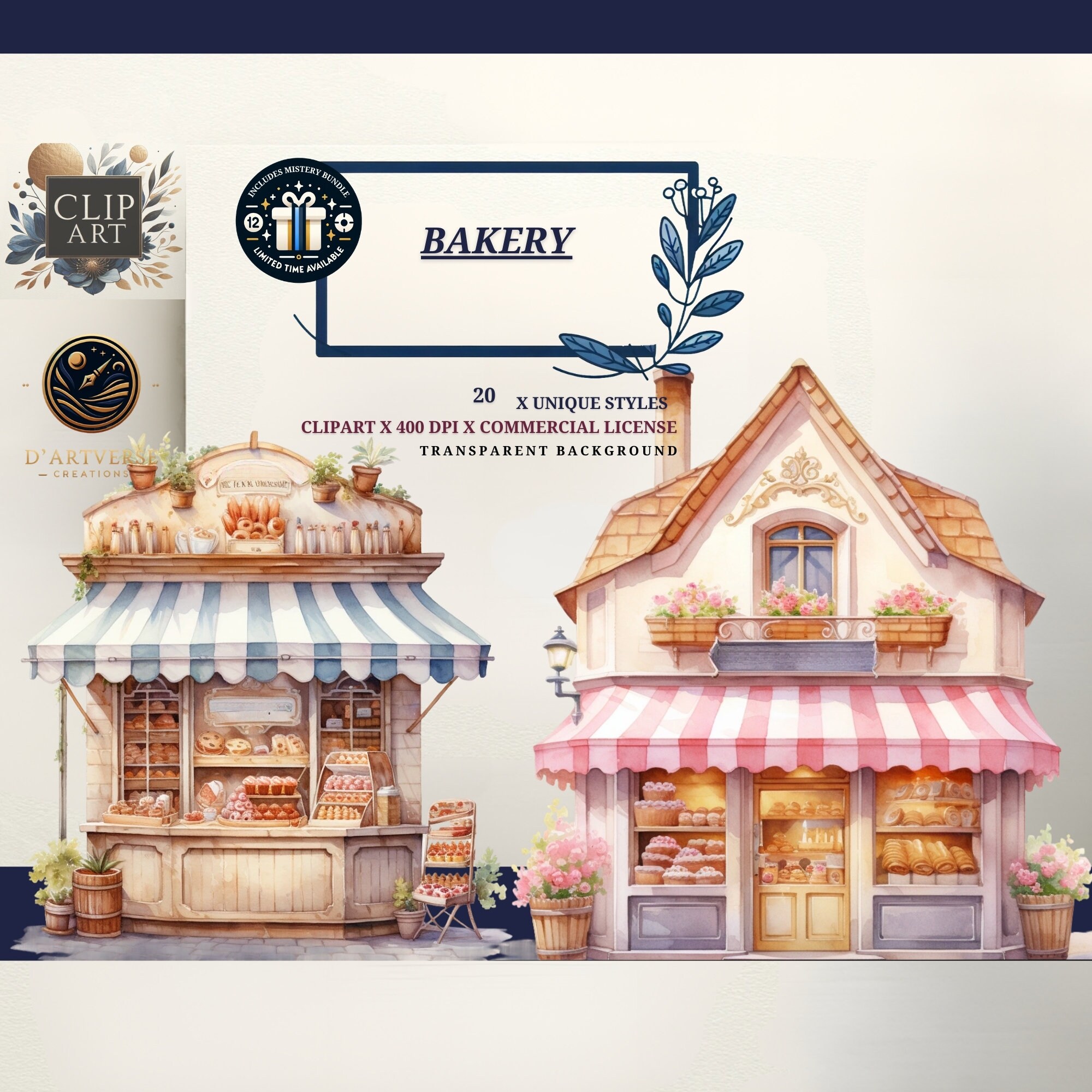 Watercolor Bakery Clipart Png Bread Sweet Treats Breakfast Shop Design ...