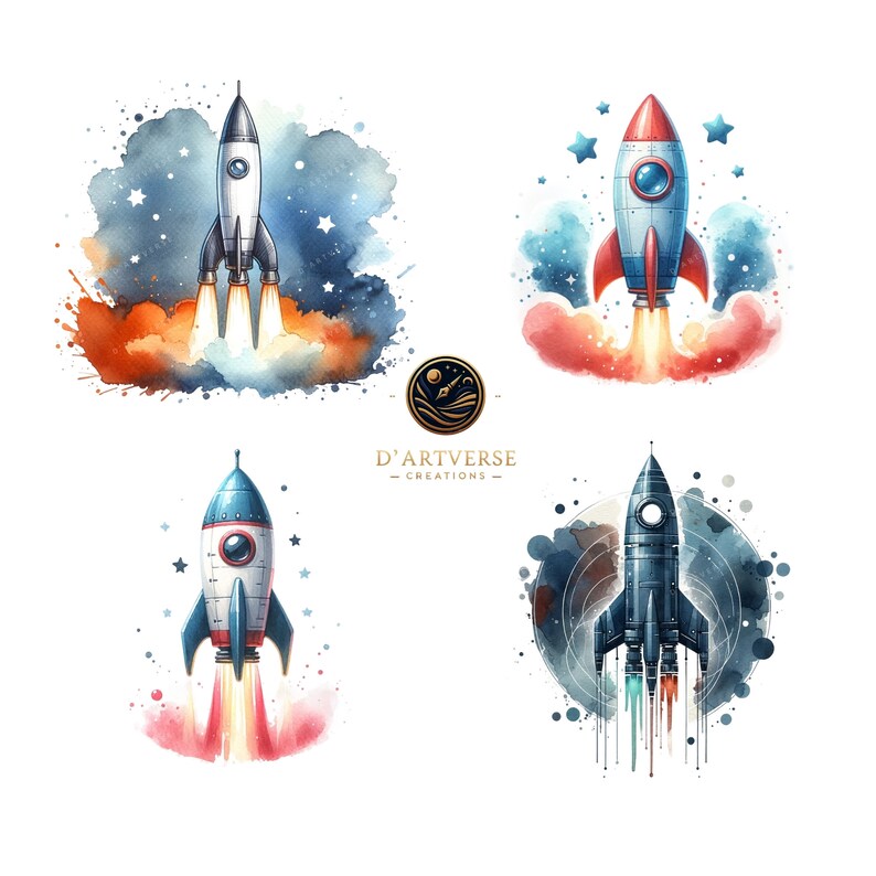 Space Rocket Clipart Bundle Space Stickers Rocket Science Craft Space ...