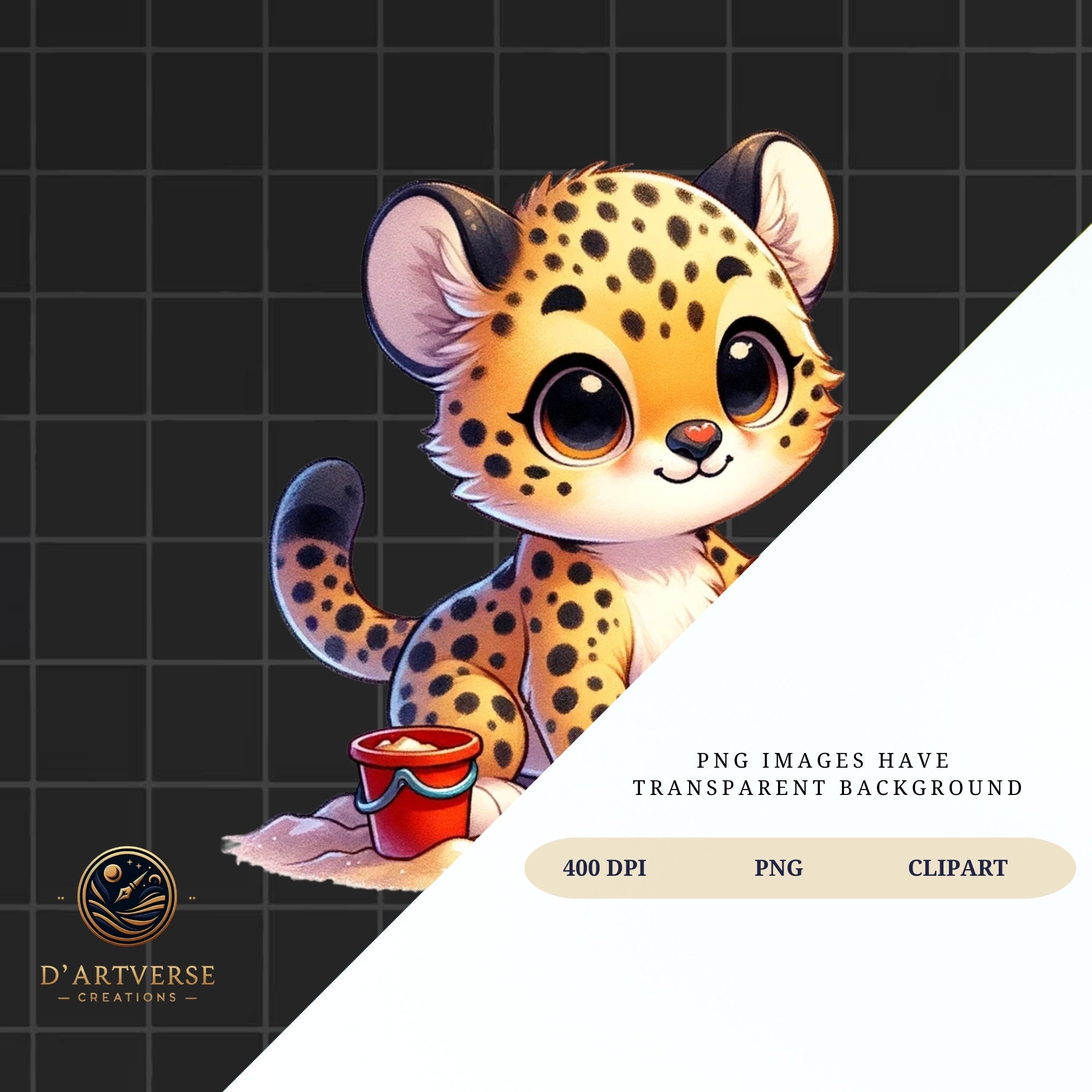 Watercolor Cute Animals Beach Clipart Baby Animal Sandcastle Png Cute ...