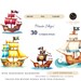 Watercolor Pirate Ships Clipart Bundle Digital Pirate Ship Graphics ...