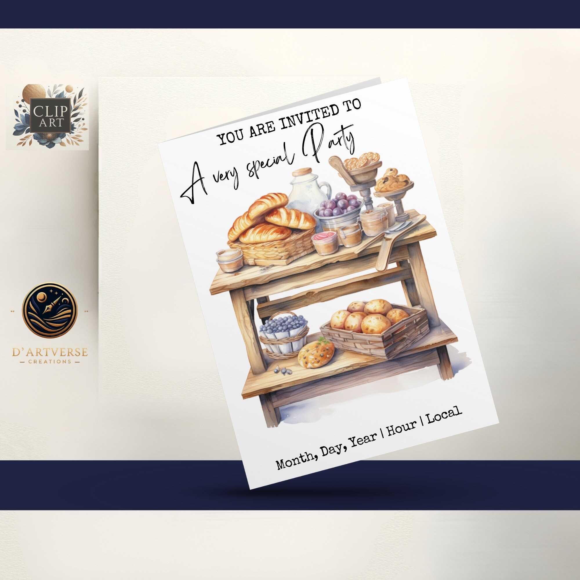Watercolor Bakery Clipart Png Bread Sweet Treats Breakfast Shop Design ...