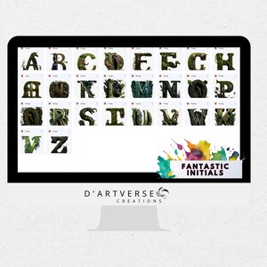 Magical Alphabet Clipart Fantasy Creatures Letters Digital Download ...