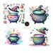 Witch Clipart Watercolor Witch Pot Graphics Magical Potion PNG ...
