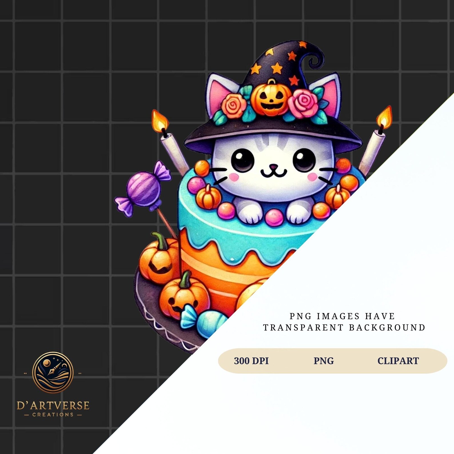 Watercolor Halloween Cake Clipart Spooky Cute Ghosts PNG Halloween ...