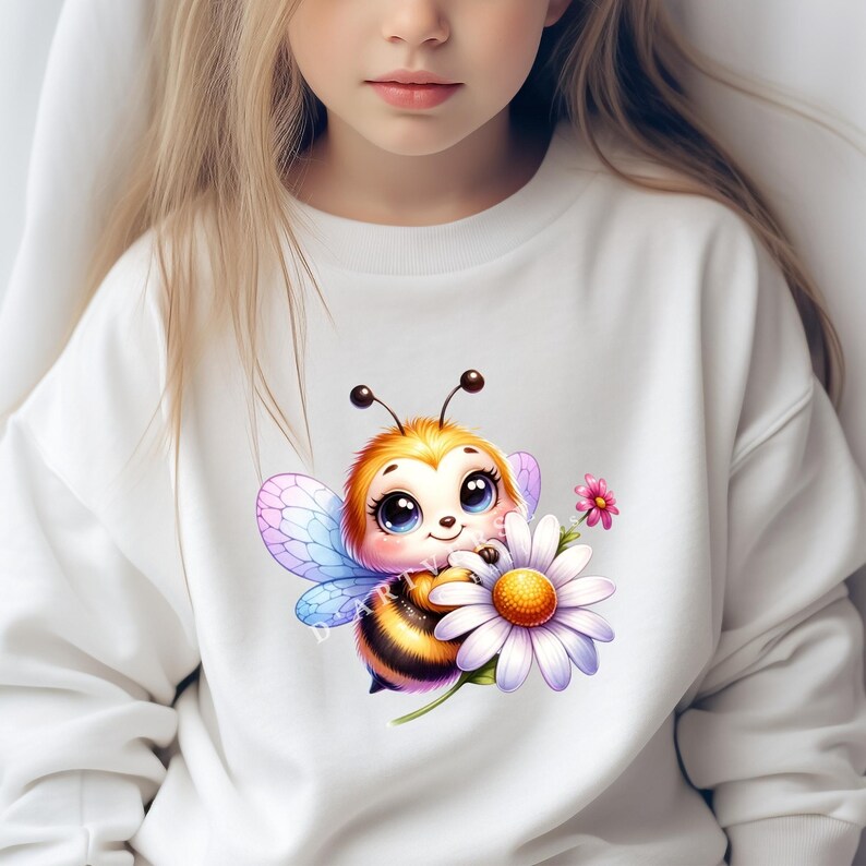 Watercolor Cute Bee Clipart Bundle Floral PNG Nursery Decor Digital ...