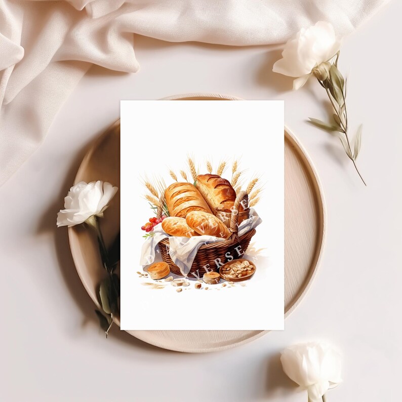 Watercolor Bakery Clipart Bread Croissant French Baguette Png Breakfast ...