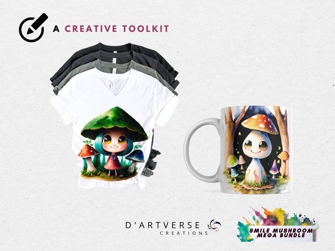 Mushroom Watercolor Clipart Mega Bundle Cute Mushroom Magical Clipart ...