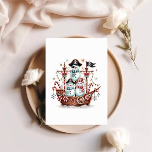 Christmas Pirate Ship Clipart Watercolor Snowman Png Pirates Holiday ...