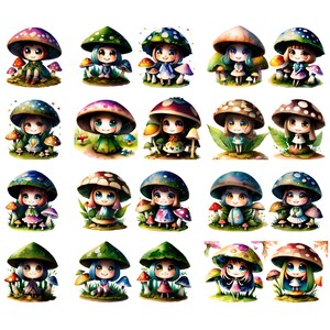 Mushroom Watercolor Clipart Mega Bundle Cute Mushroom Magical Clipart ...