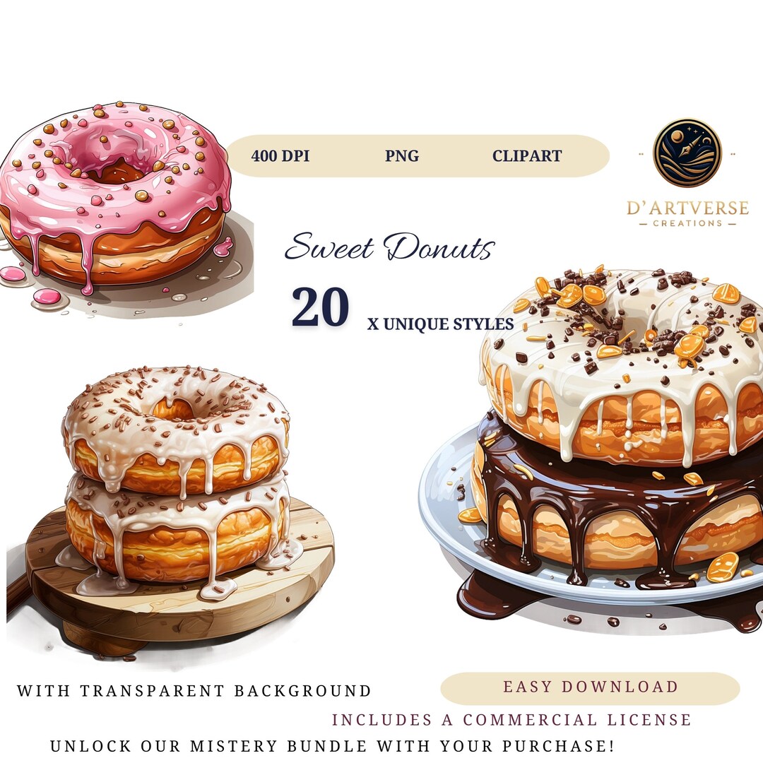 Donut Clipart Collection Sweet Dessert Clipart Set Treats Candy Digital ...