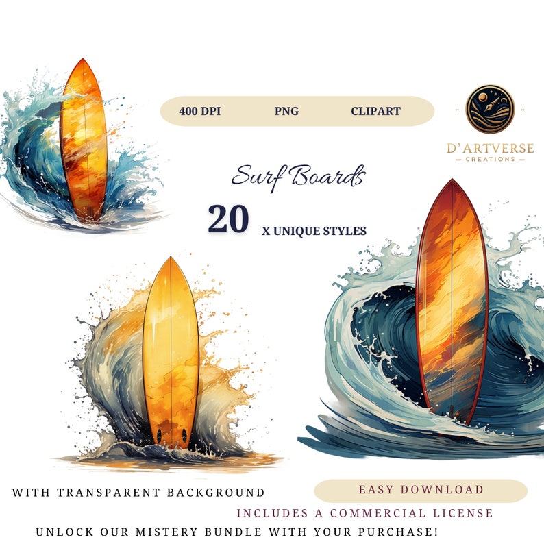 Surf Clipart Summer Beach Clipart Watercolor Summer Png Surfing Decor ...