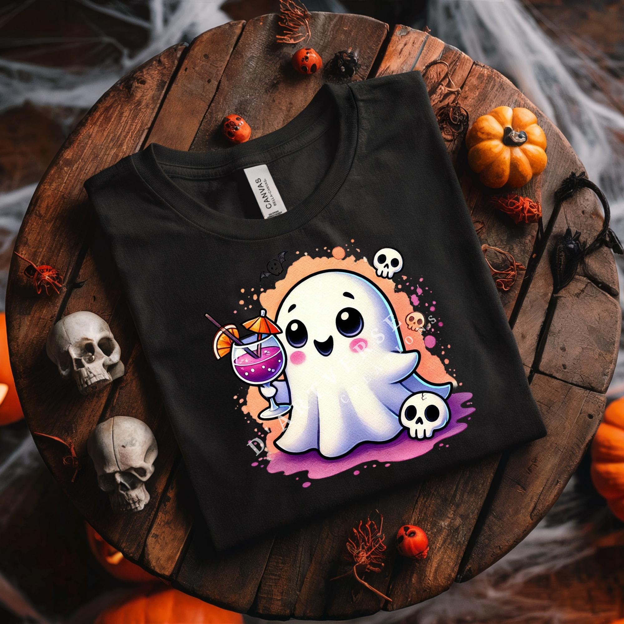 Watercolor Ghost Clipart Halloween Cocktail PNG Ghost Drink Clipart ...