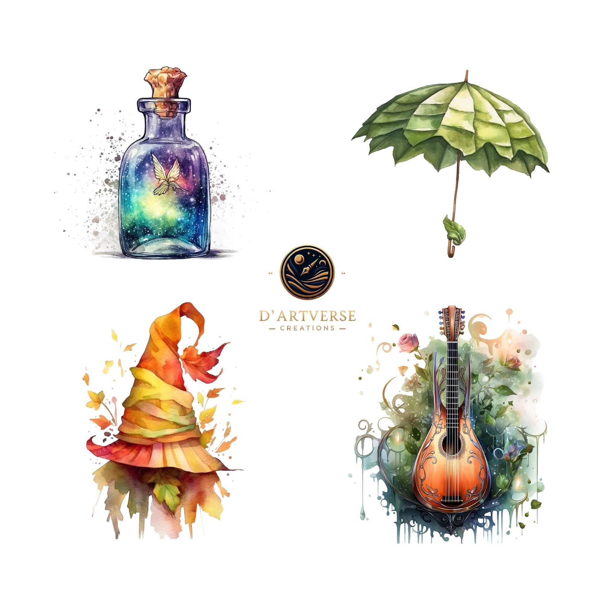 Fairy Watercolor Clipart Bundle Magical Enchanting Fairy Illustrations ...