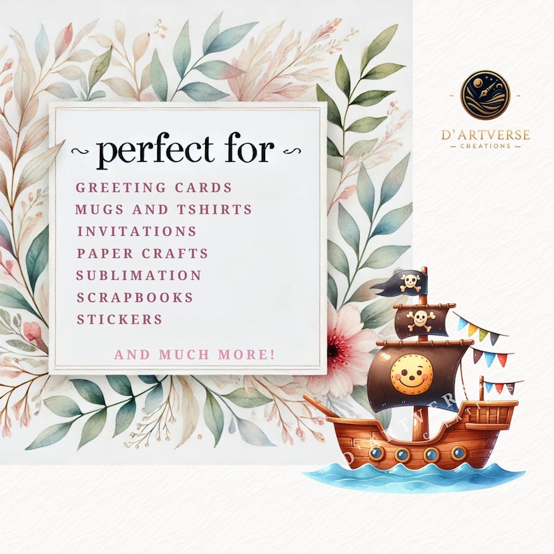 Watercolor Pirate Ships Clipart Bundle Digital Pirate Ship Graphics ...