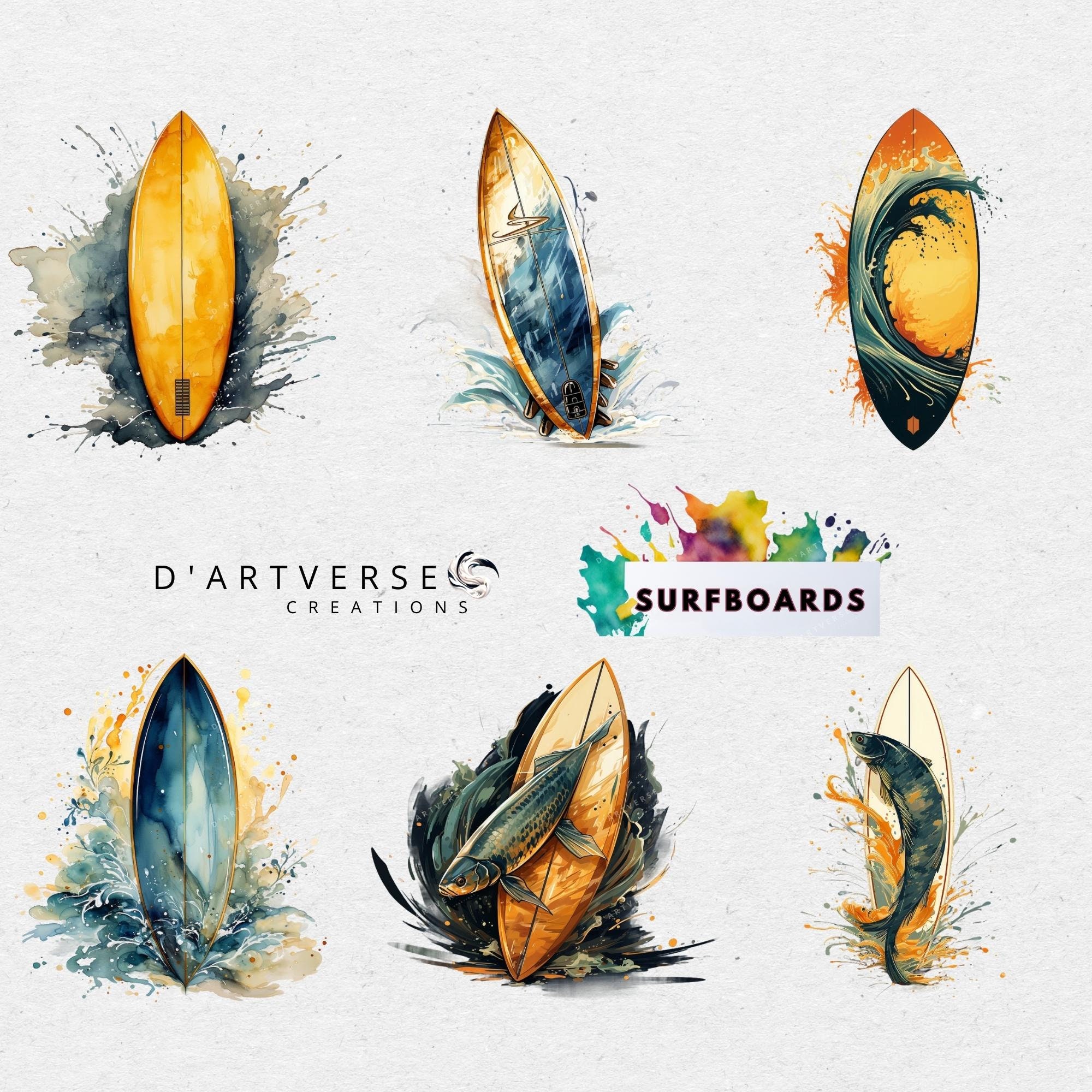 Surf Clipart Summer Beach Clipart Watercolor Summer Png - Etsy