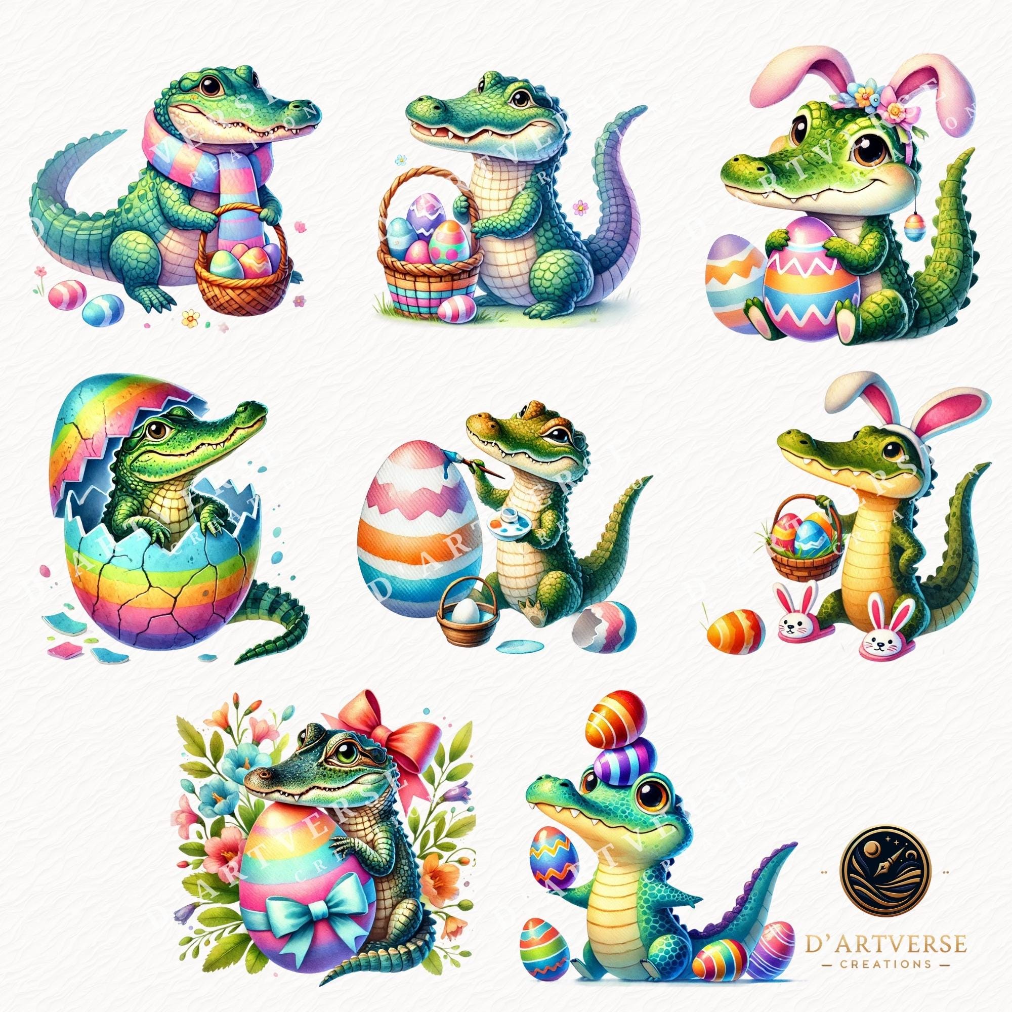 Funny Crocodile Easter Clipart Png Cute Africa Animals Art Safari ...