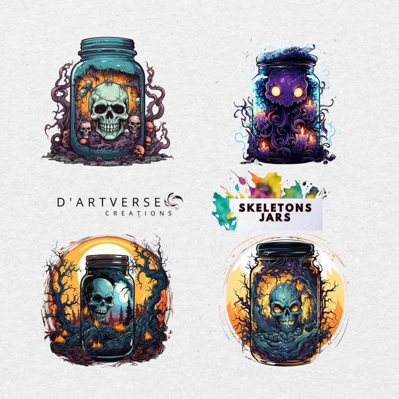 Halloween Skeleton Clipart Spooky Halloween Art for Crafts - Etsy