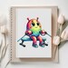 Cute Workout Monsters Clipart Bundle Watercolor Gym Creatures PNG ...
