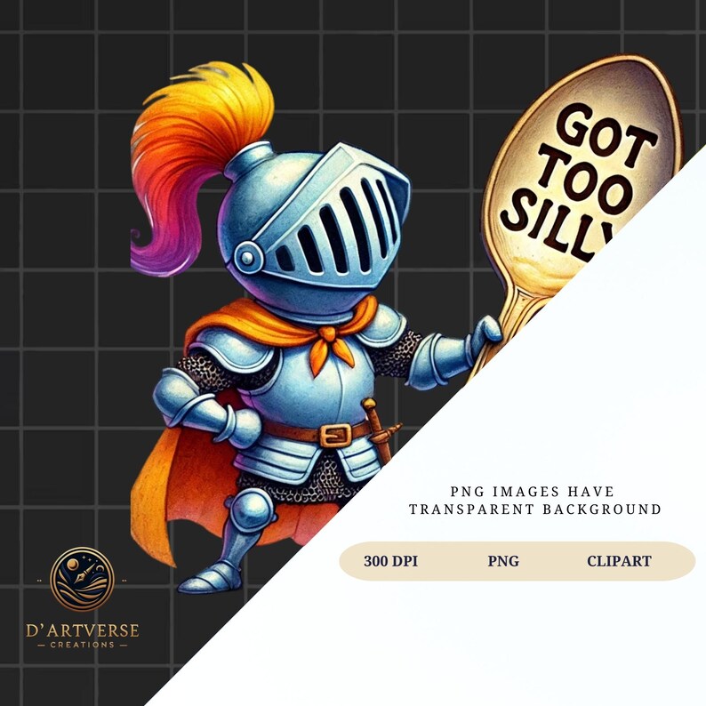 Funny Medieval Clipart Bundle Knight Wizard Dragon PNG Silly Fantasy ...