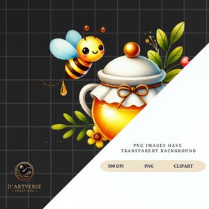 Watercolor Honey Bee Clipart Bundle Cute Bumblebee Graphics Spring ...