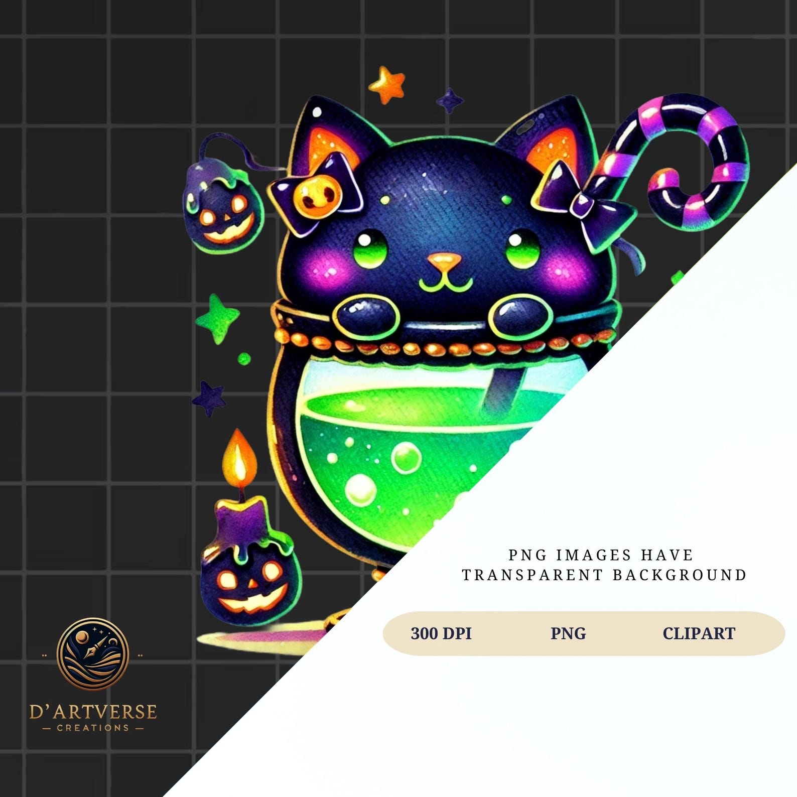 Halloween Cocktail Watercolor Clipart Bundle Cute Spooky Drink Graphics ...