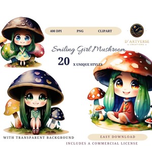 Mushroom Watercolor Clipart Mega Bundle Cute Mushroom Magical Clipart ...