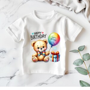 Teddy Bear Birthday Clipart Watercolor Party Bear PNG Cute Kids Invite ...