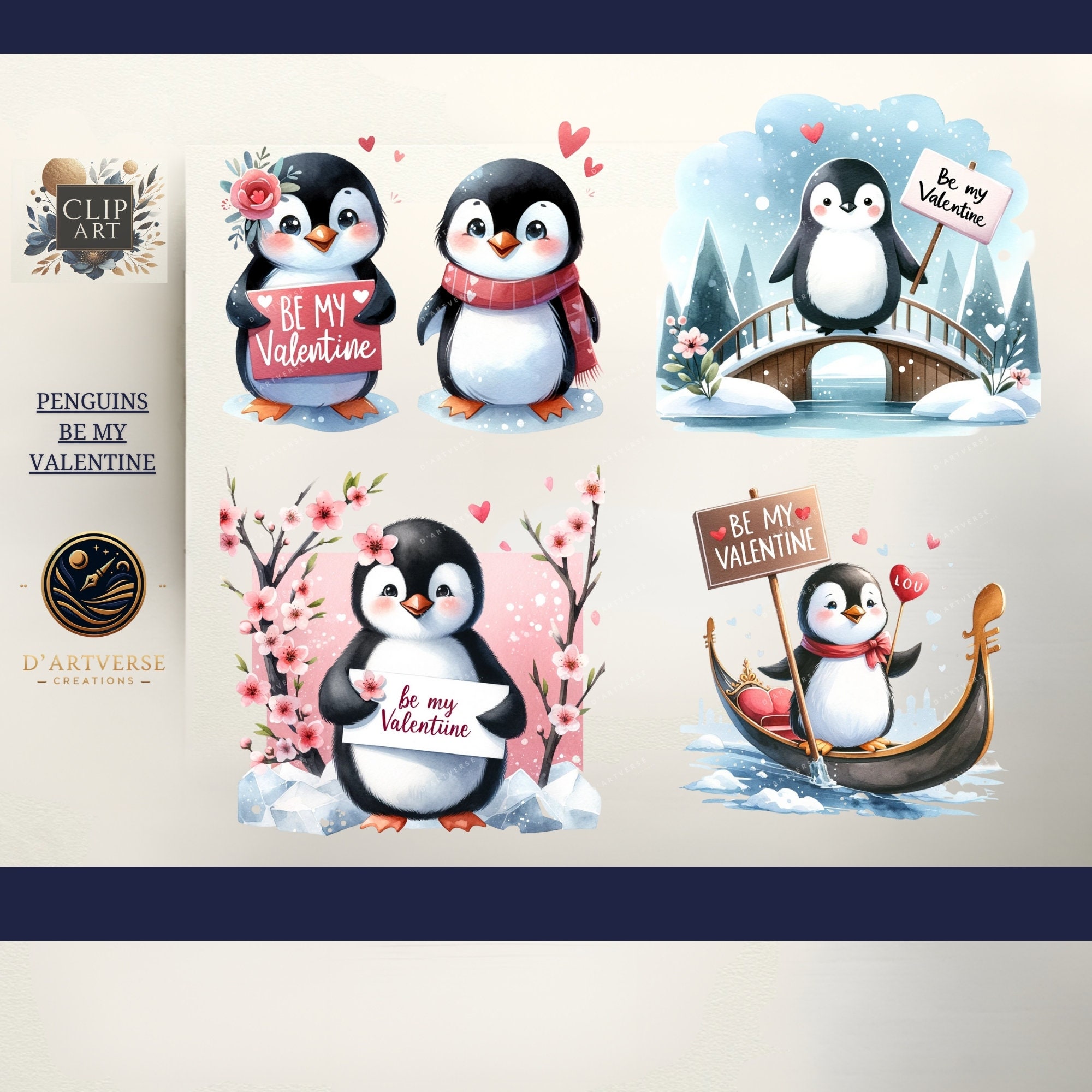 Cute Valentine Clipart Cute Penguins Love Scrapbook Valentine Day Cute ...