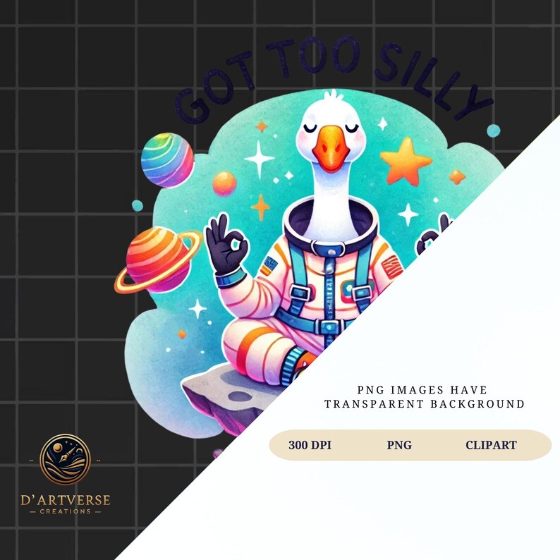 Funny Space Duck Clipart Bundle Astronaut Goose PNG Cute Alien Cartoon ...