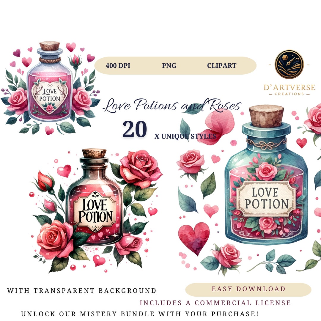 Watercolor Love Clipart Roses Digital Bundle Valentines Day Crafts Love ...