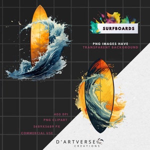 Surf Clipart Summer Beach Clipart Watercolor Summer Png - Etsy