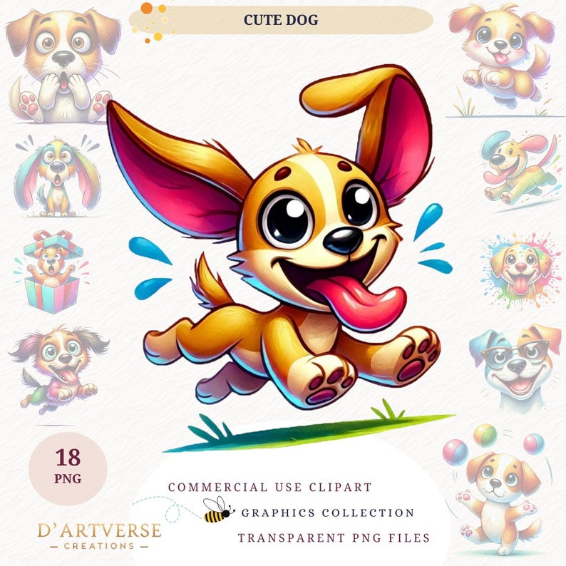 Watercolor Dog Clipart Cute Dog Clip Art Dog PNG Puppy PNG Dog Breeds ...