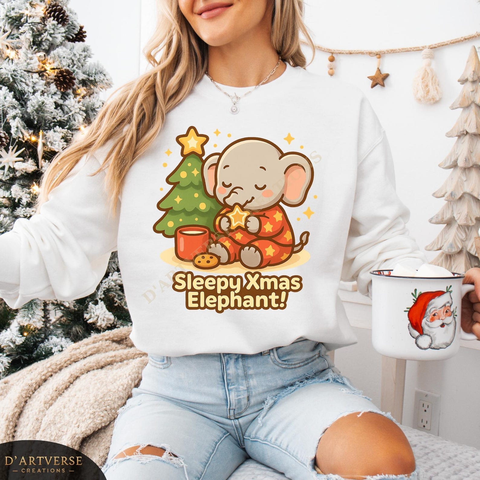 Sleepy Christmas Animals Clipart Cute PNG Set Cozy Winter Animal ...