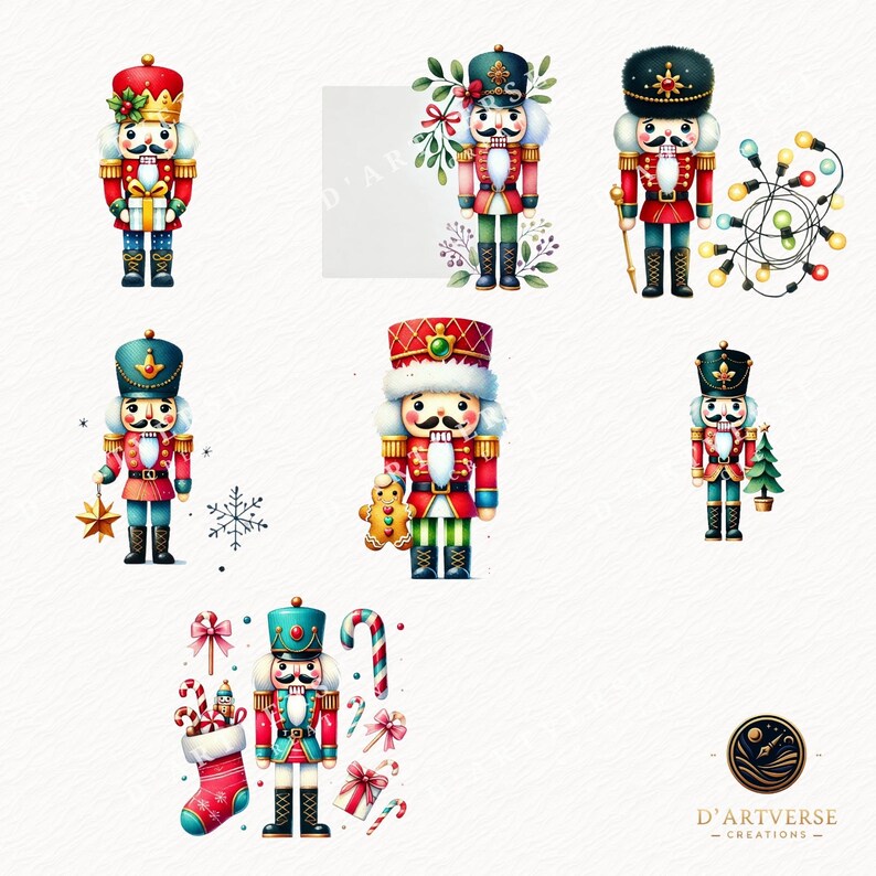 Watercolor Nutcracker Clipart Bundle Vintage Christmas Graphics Holiday ...