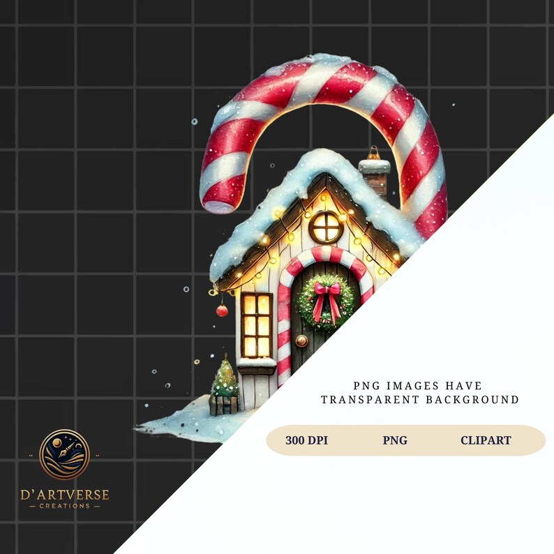 Fairy Christmas House Clipart Bundle Watercolor Winter Cottage PNG ...