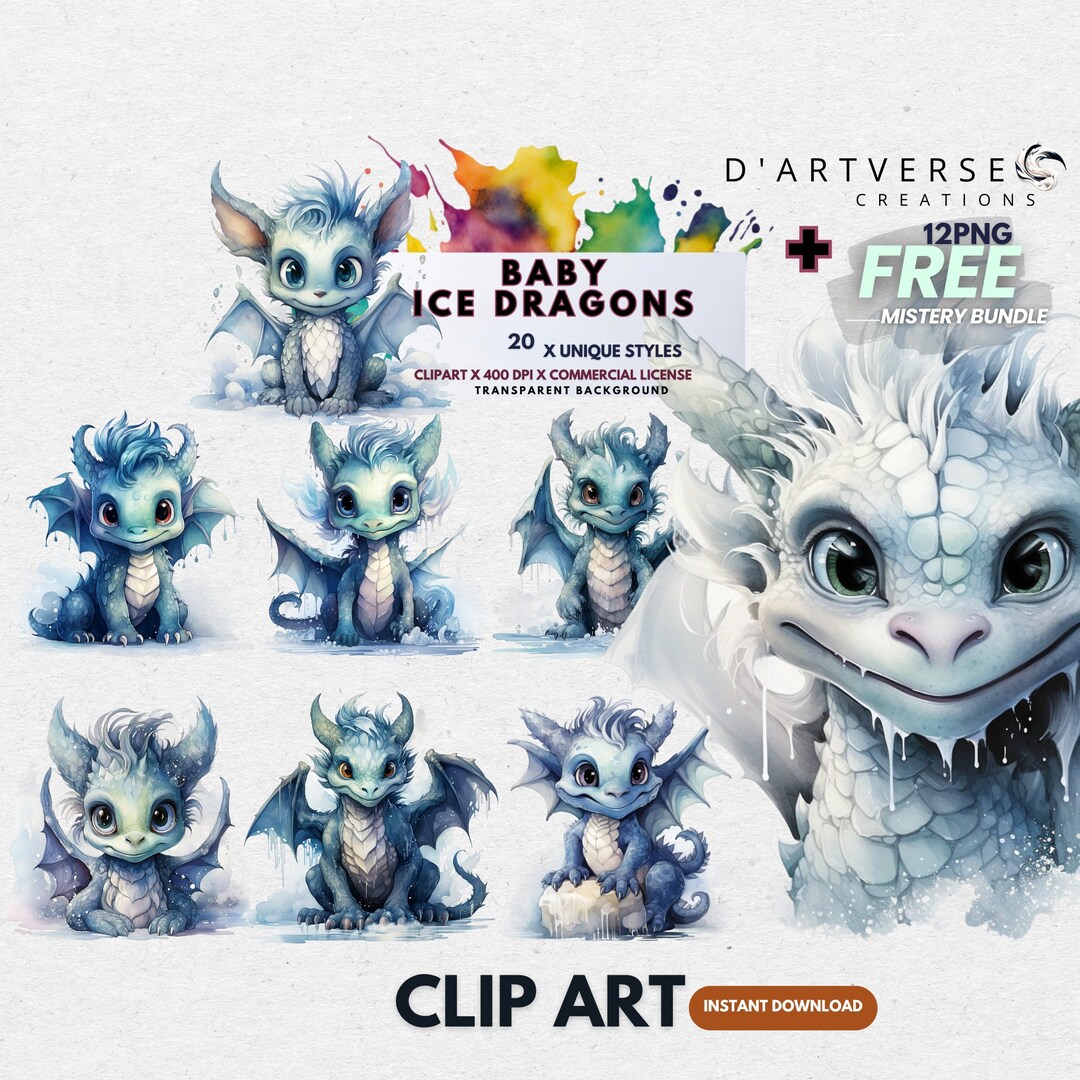 Dragon Clipart Cute Watercolor Baby Dragon Png Watercolor - Etsy