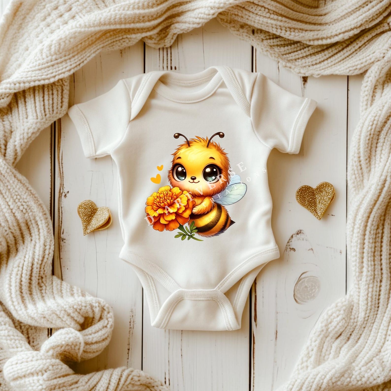 Watercolor Cute Bee Clipart Bundle Floral PNG Nursery Decor Digital ...